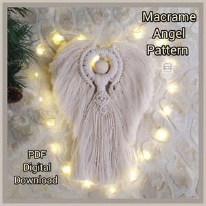 Macrame Angel Pattern. PDF Digital Download. Step by Step Written Instructions. DIY Home Decor ...
