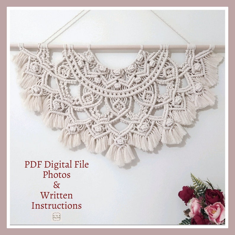 Large Macrame Half Mandala Wall Hanging Pattern. PDF Digital Download ...