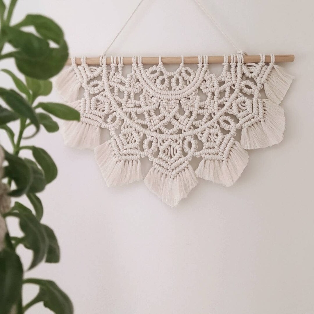 Macrame Half Mandala, Semi Circular Macrame Wall Hanging for Bohemian ...