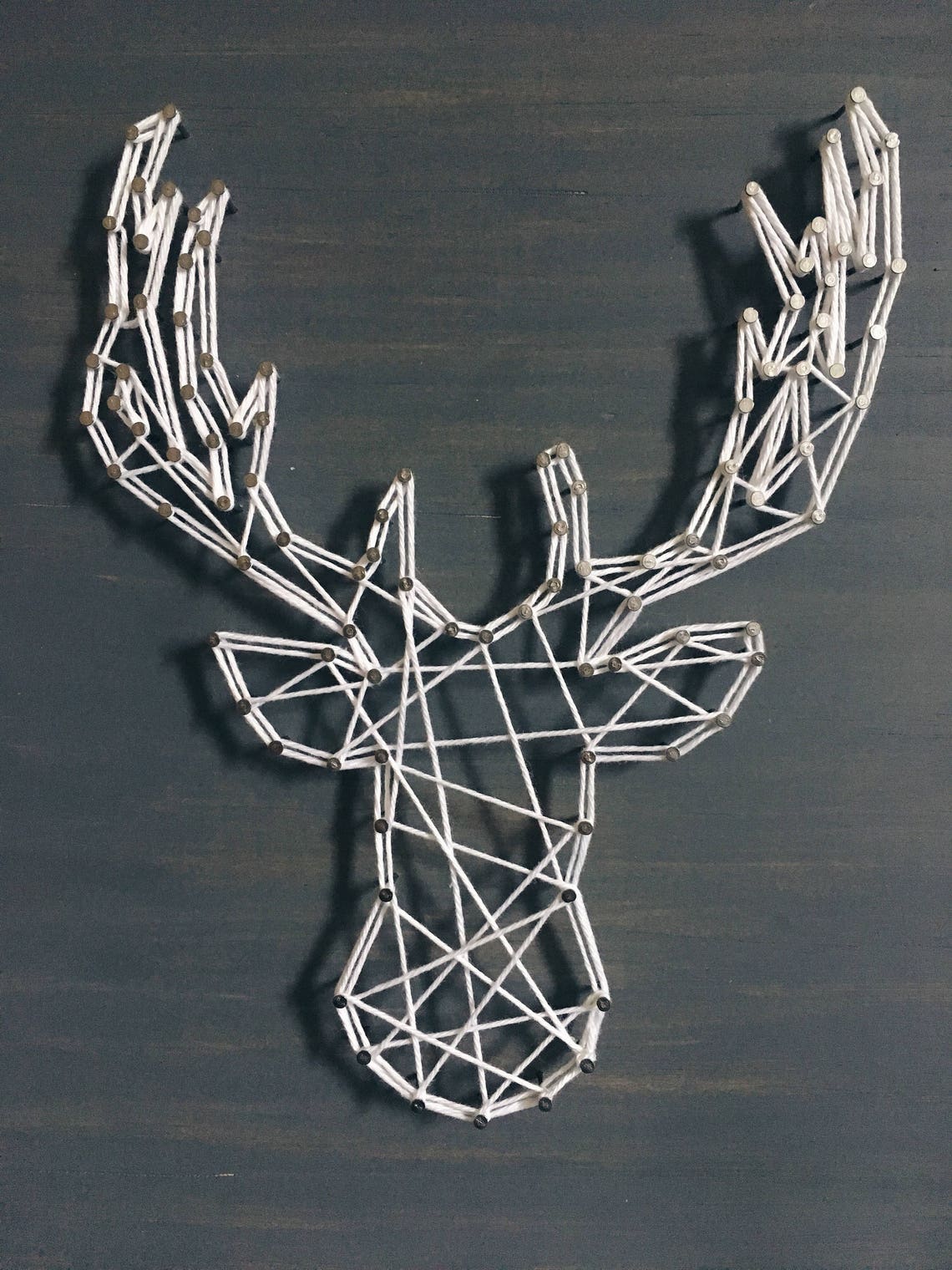 Minimalist Deer String Art Handmade Stag Head Antler Wall | Etsy