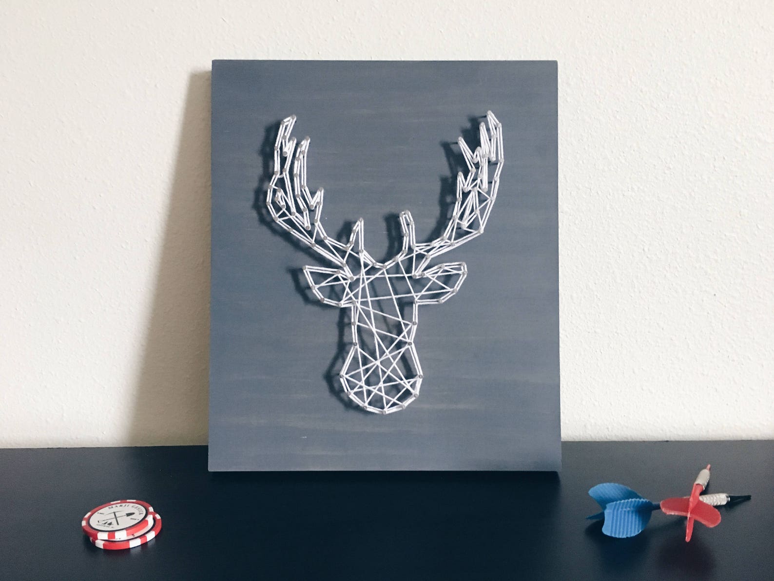 Minimalist Deer String Art Handmade Stag Head Antler Wall | Etsy