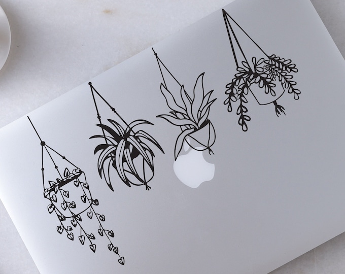 Hanging Plants and Succulents Decal, Plant Decal, Botanical Decal ...