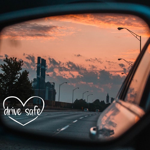 Drive Safe Car Decal Rear View Mirror Decal Heart Decal - Etsy