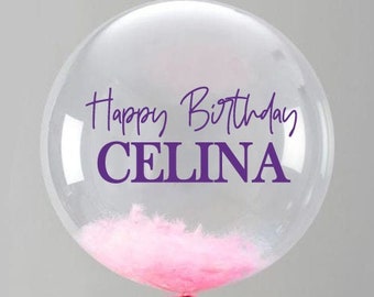 Personalised Balloon Decal, Balloon Label, Custom Vinyl Decal, Birthday ...