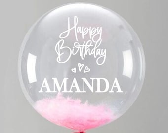 Personalised Balloon Decal, Balloon Label, Custom Vinyl Decal, Birthday ...