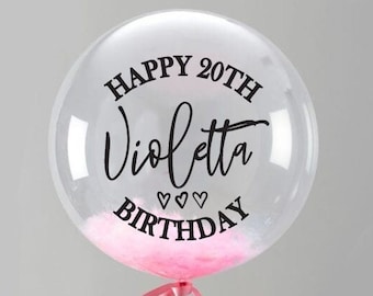 Personalised Balloon Decal, Balloon Label, Custom Vinyl Decal, Birthday ...