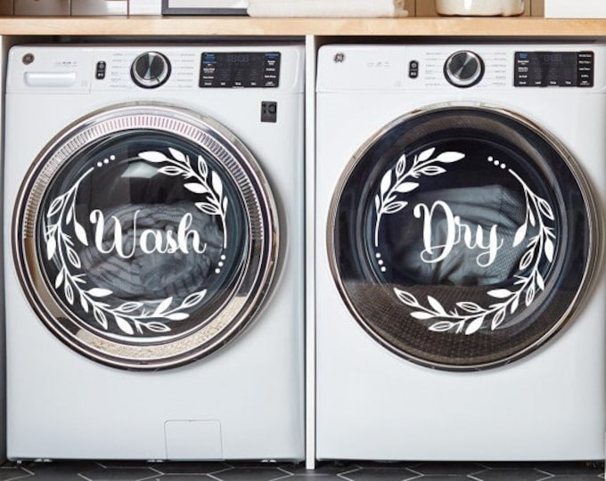 Wash and Dry Decals Set of 2 Decals, Laundry Room Decals, Laundry ...