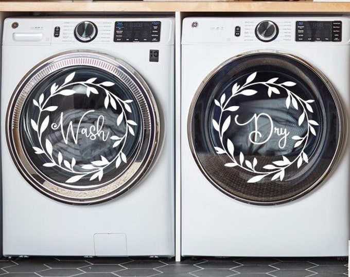 Wash and Dry Decals Set of 2 Decals, Laundry Room Decals, Laundry ...