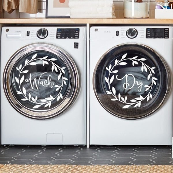 Wash and Dry Decals - Set of 2 Decals, Laundry Room Decals, Laundry ...