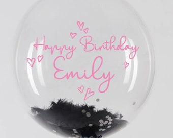 Personalised Balloon Decal, Balloon Label, Custom Vinyl Decal, Birthday ...