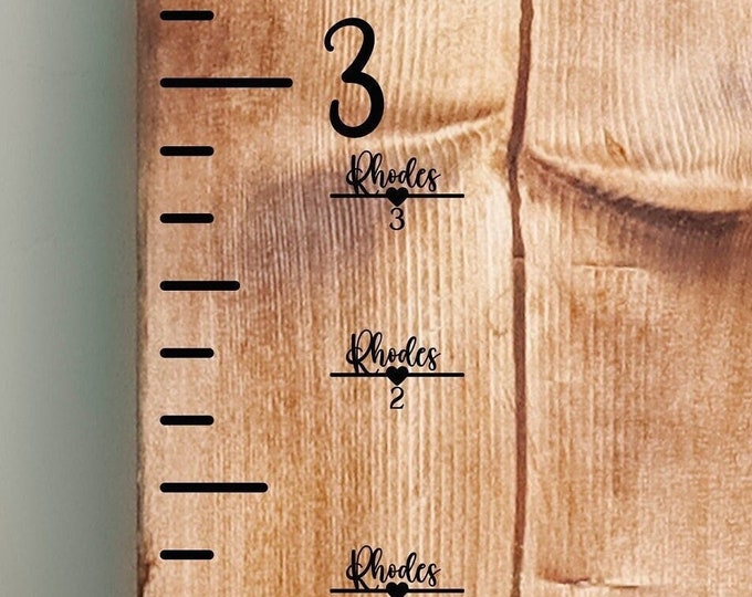 Growth Chart Add-on, Vinyl Decal Height Marker, Arrow With Name and ...
