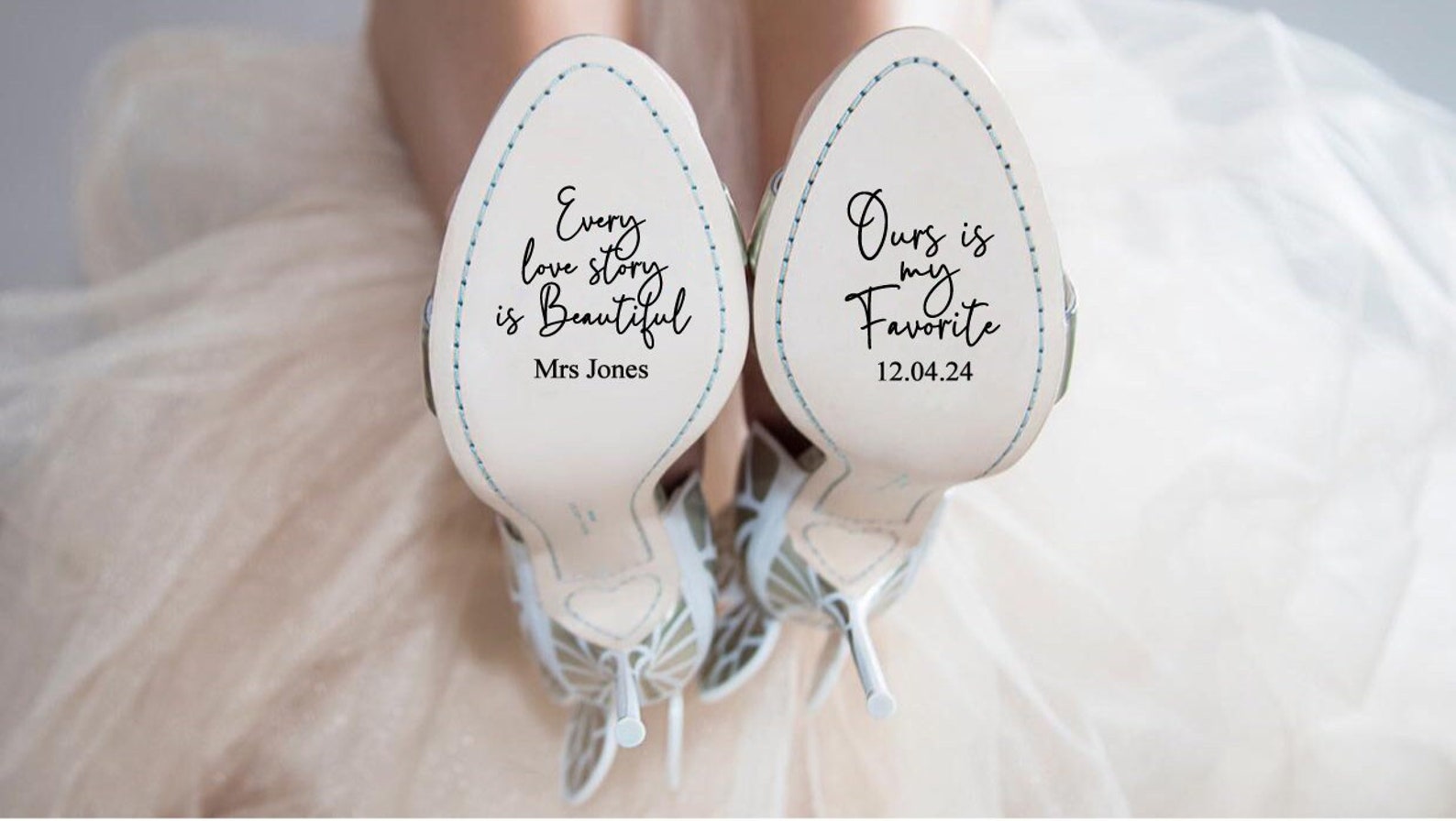 Custom Wedding Shoes Decals Wedding Shoes Stickers Bride - Etsy