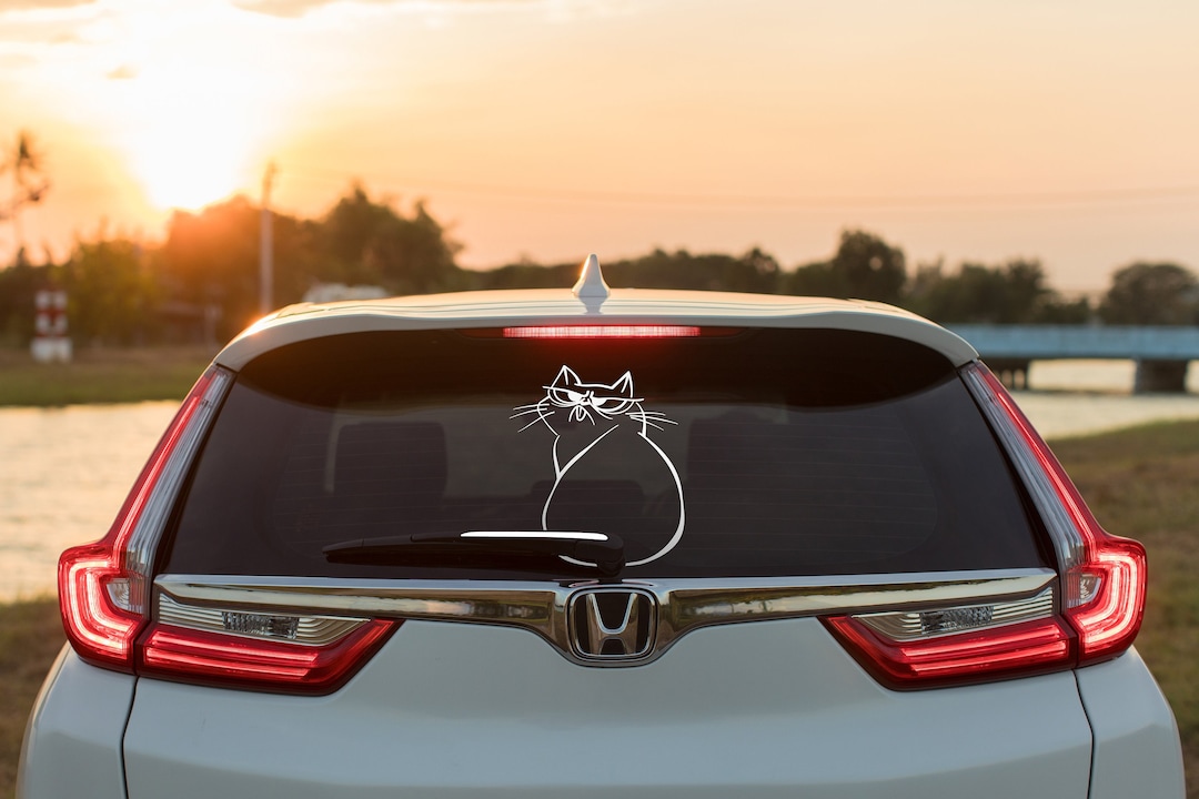 Cat Decal, Cat Windshield Wiper Decal, Cat Sticker, Car Vinyl Decal - Etsy