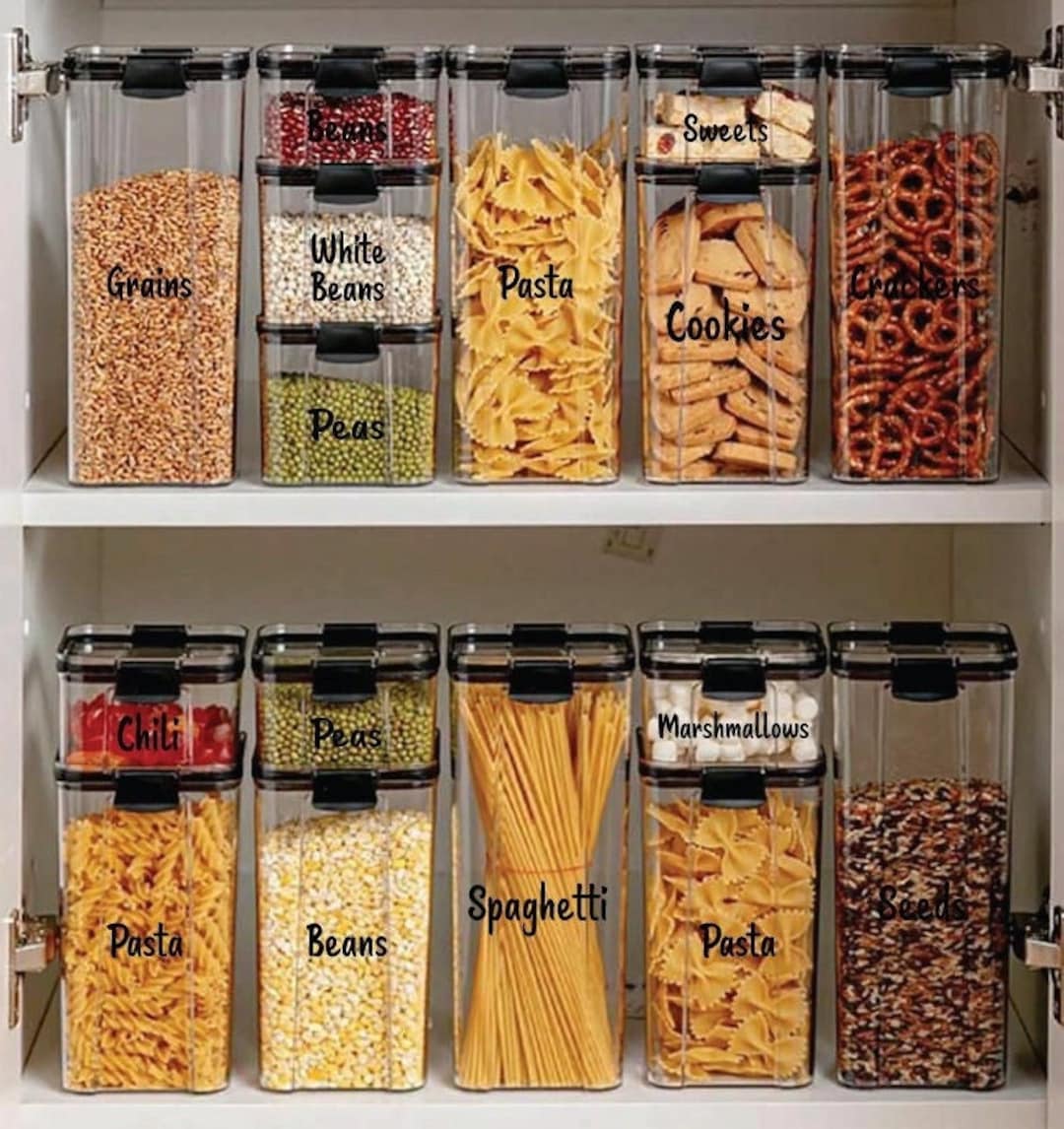 Canister Decals, Jar Labels, Kitchen Organization Decals, Personalized ...