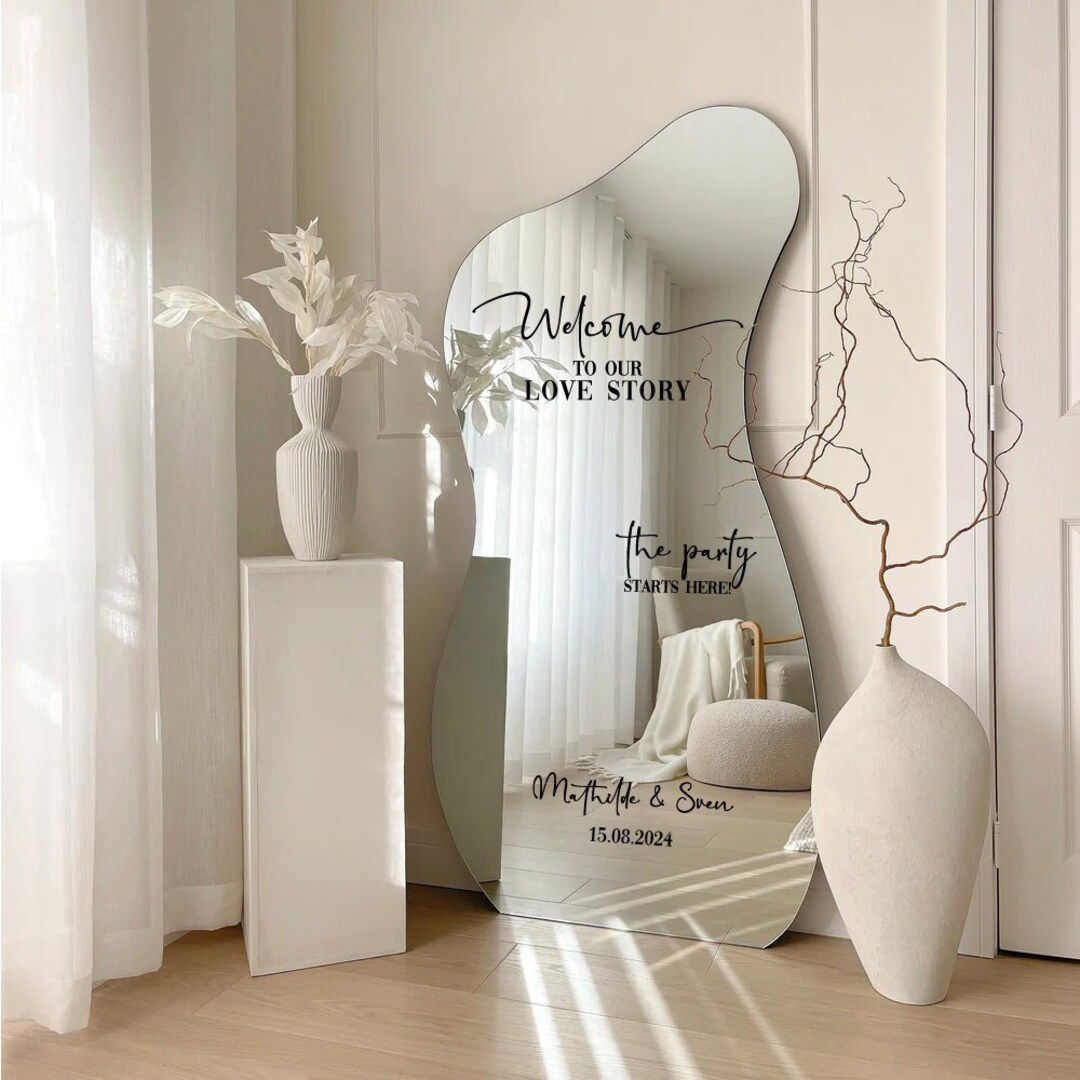 Wedding Welcome Sign Decal, Customizable Text, Names and Date, Wedding ...