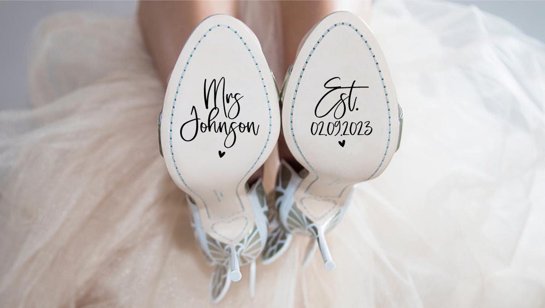 Custom Wedding Shoes Decal, Wedding Shoes Sticker, Bride Shoes Sticker ...