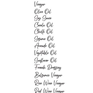 Oil & Vinegar Bottle Labels, Olive Oil Bottle Decal, Balsamic Bottle ...