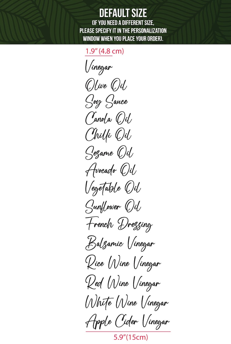 Oil & Vinegar Bottle Labels, Olive Oil Bottle Decal, Balsamic Bottle ...