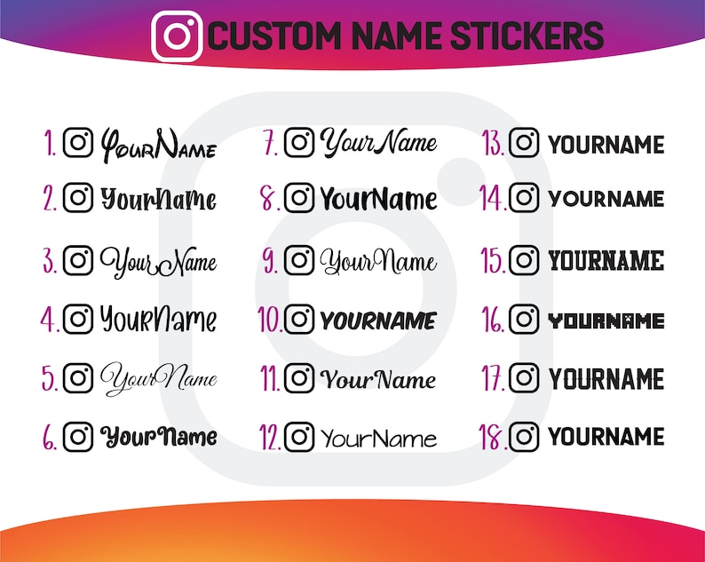 IG Custom Name Stickers, Social Media Username Decal, Car Decal, Window ...