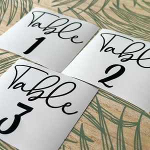 Wedding Table Number Decal, Table Number Stickers, Wedding Day ...