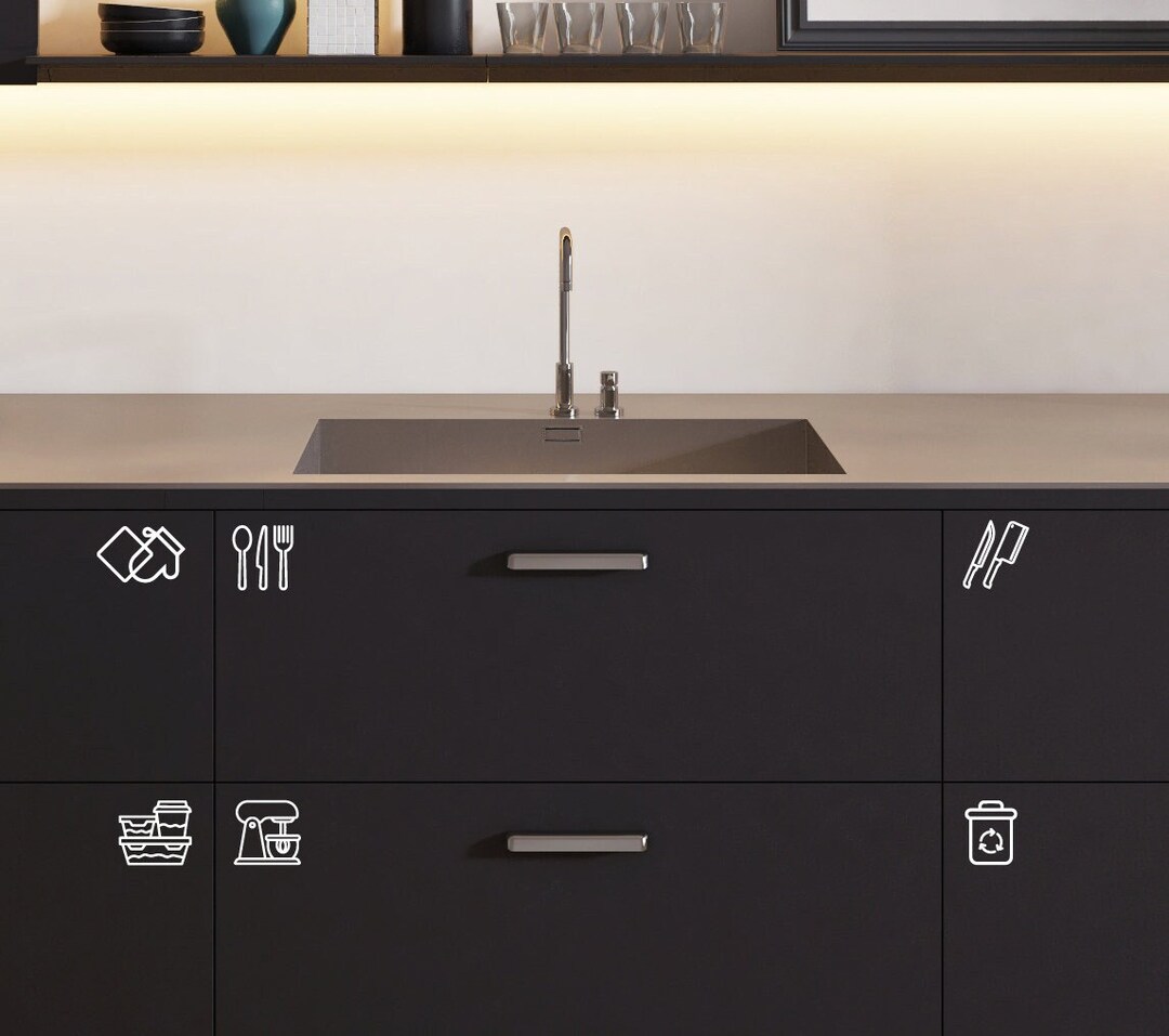 Kitchen Utensil Labels, Kitchen Utensil Icon Decals, Pantry Decals ...