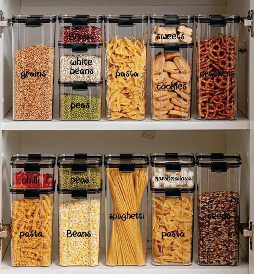 Canister Decals, Jar Labels, Kitchen Organization Decals, Personalized ...