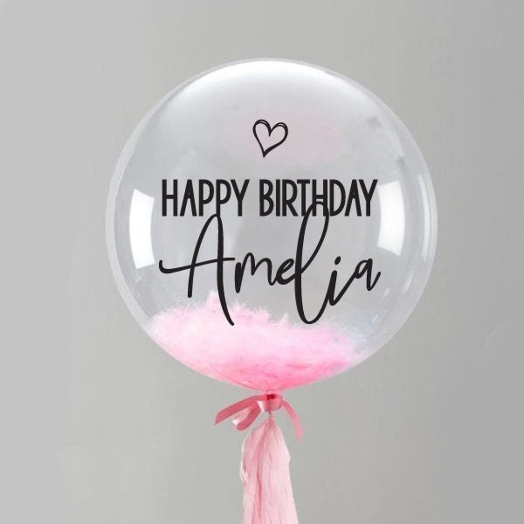 Personalized Balloon Vinyl DECAL, Birthday Balloon Custom Name Decal ...
