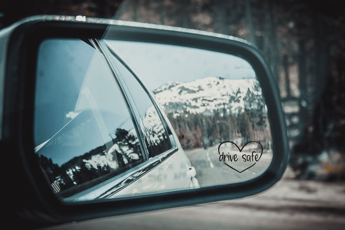 Drive Safe Car Decal Rear View Mirror Decal Heart Decal - Etsy