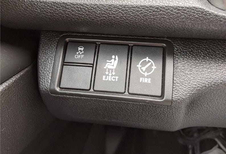 Funny Blank Car Button Decals, Blank Button Car Sticker, Eject ...