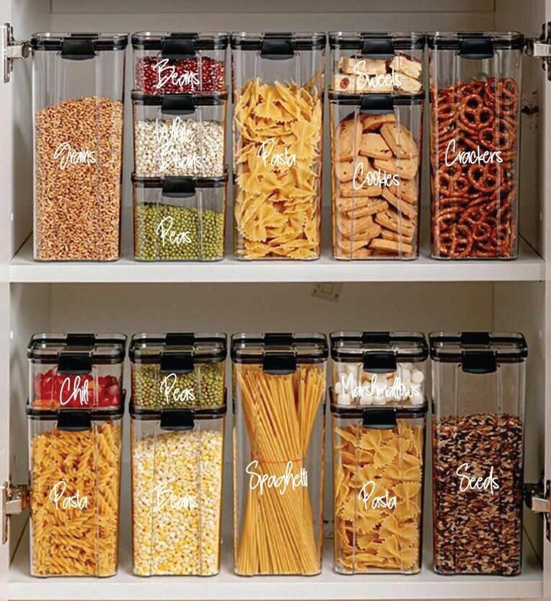 Canister Decals, Jar Labels, Kitchen Organization Decals, Personalized ...