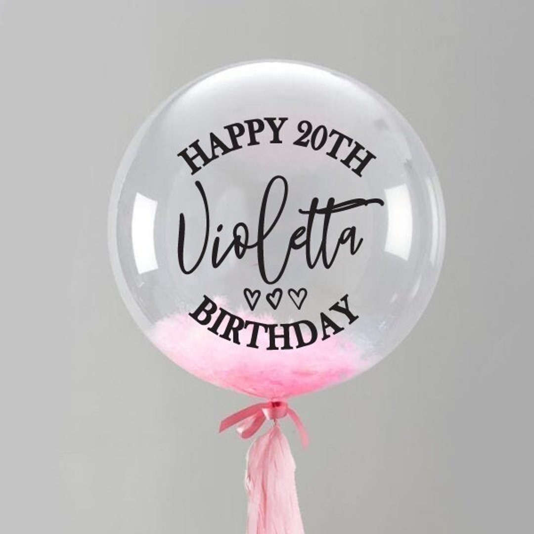 Personalized Balloon Vinyl DECAL, Birthday Balloon Custom Name Decal ...