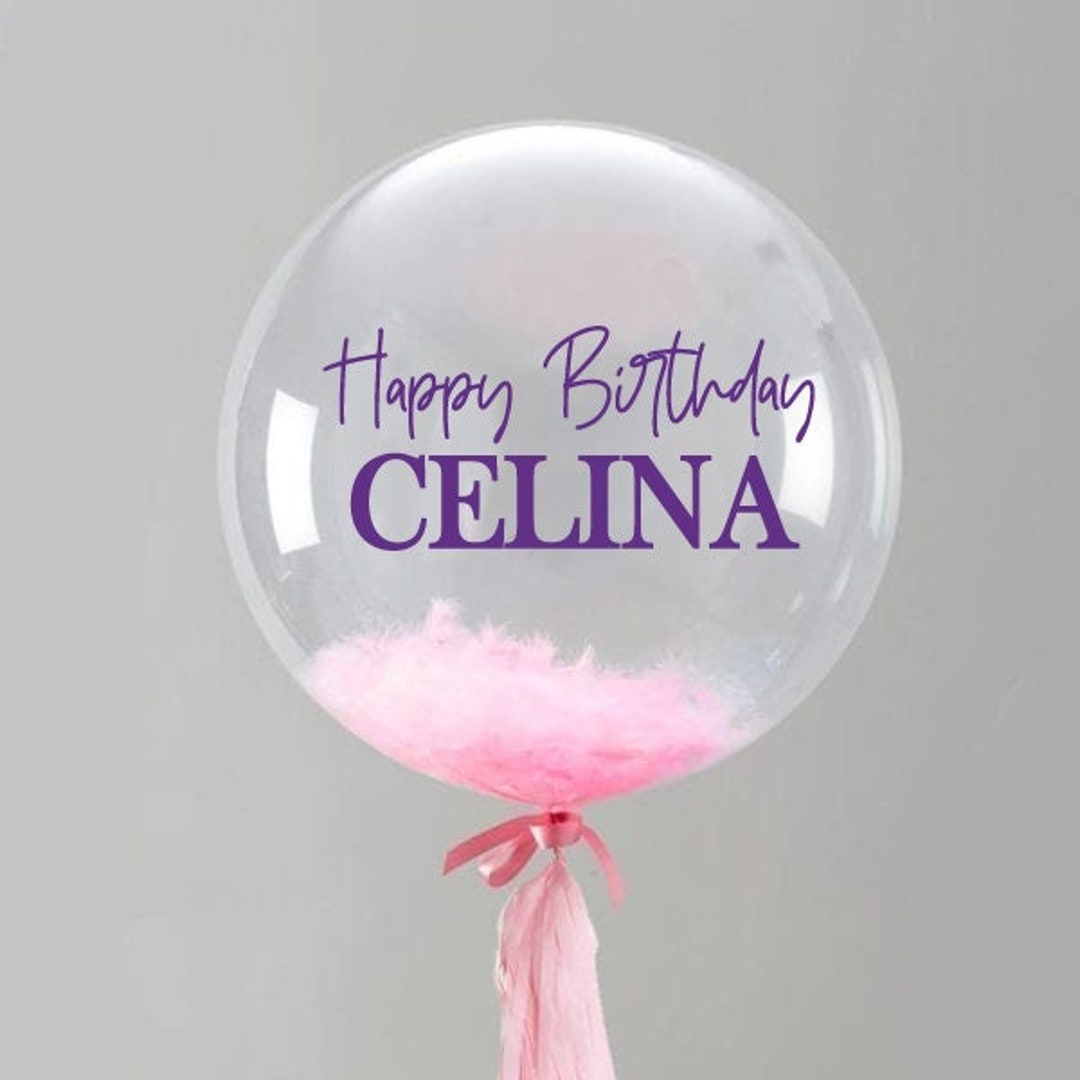Personalized Balloon Vinyl DECAL, Birthday Balloon Custom Name Decal ...
