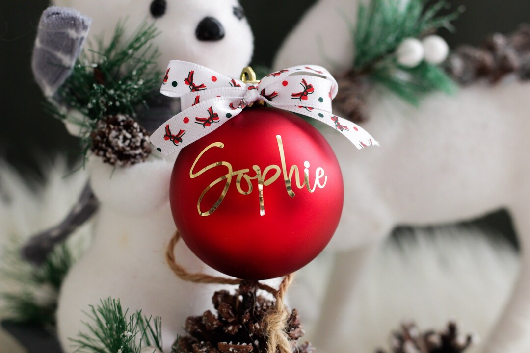 Custom Christmas Baubles Name Sticker, DIY Christmas Decor ...