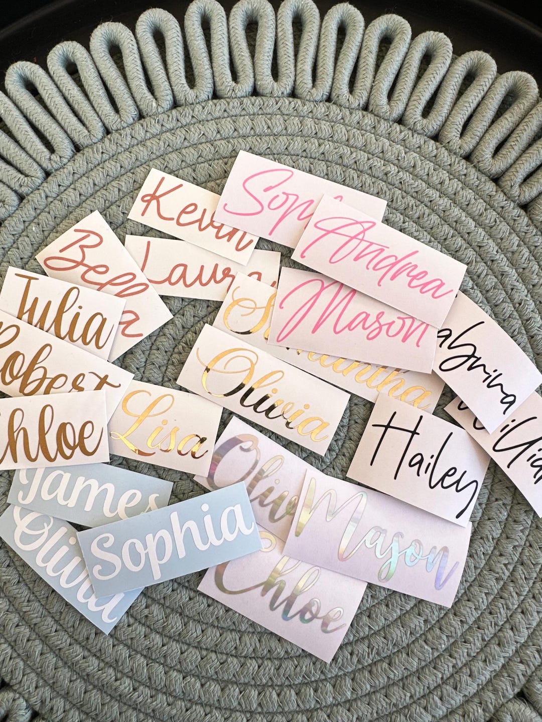 Custom Name Vinyl Decals | Personalized Name Stickers for Weddings ...