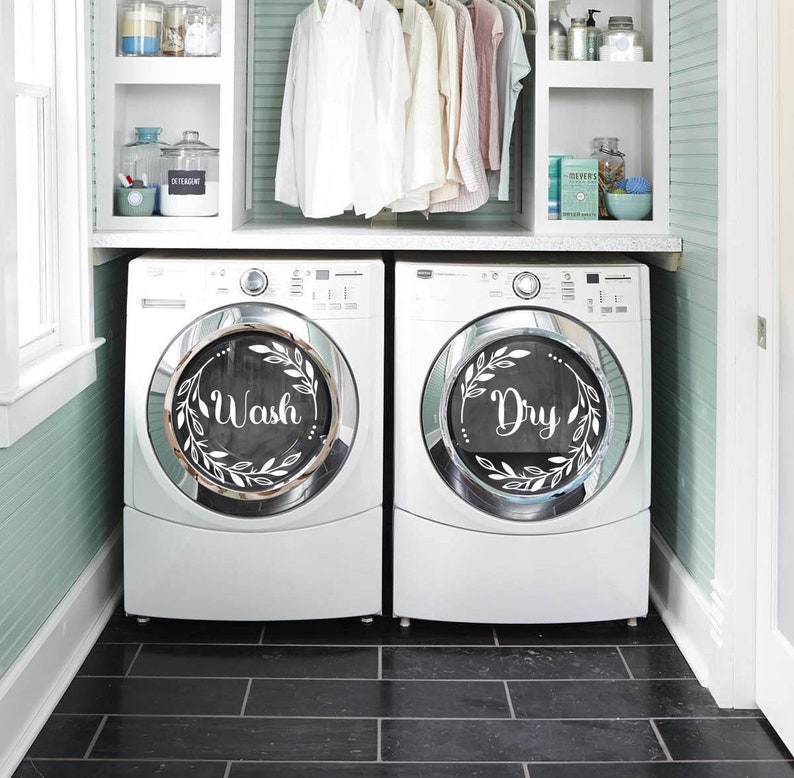 Wash and Dry Decals, Wash Decal, Dry Decal, Laundry Room Decal, Laundry ...