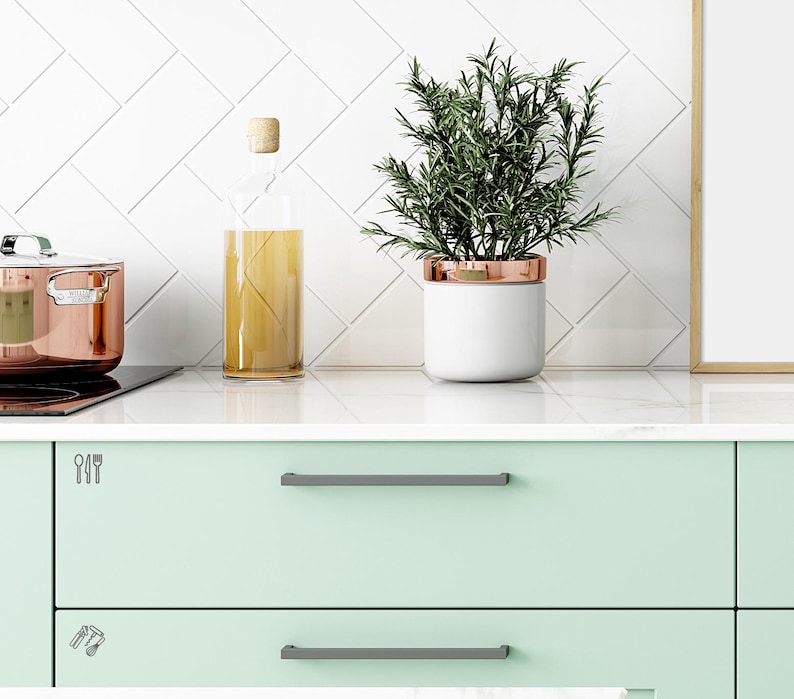 Small Kitchen Utensil Labels, Kitchen Utensil Icon Decals, Pantry ...