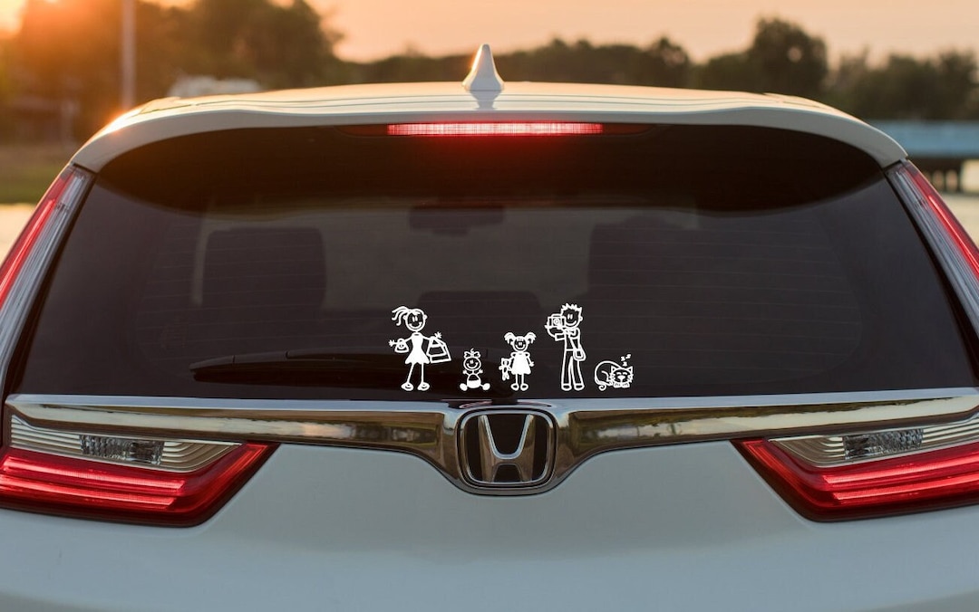 Stick Family Car Vinyl Decal, My Car Stick Family Sticker, Personalized ...