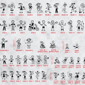 Stick Family Car Vinyl Decal, My Car Stick Family Sticker, Personalized ...