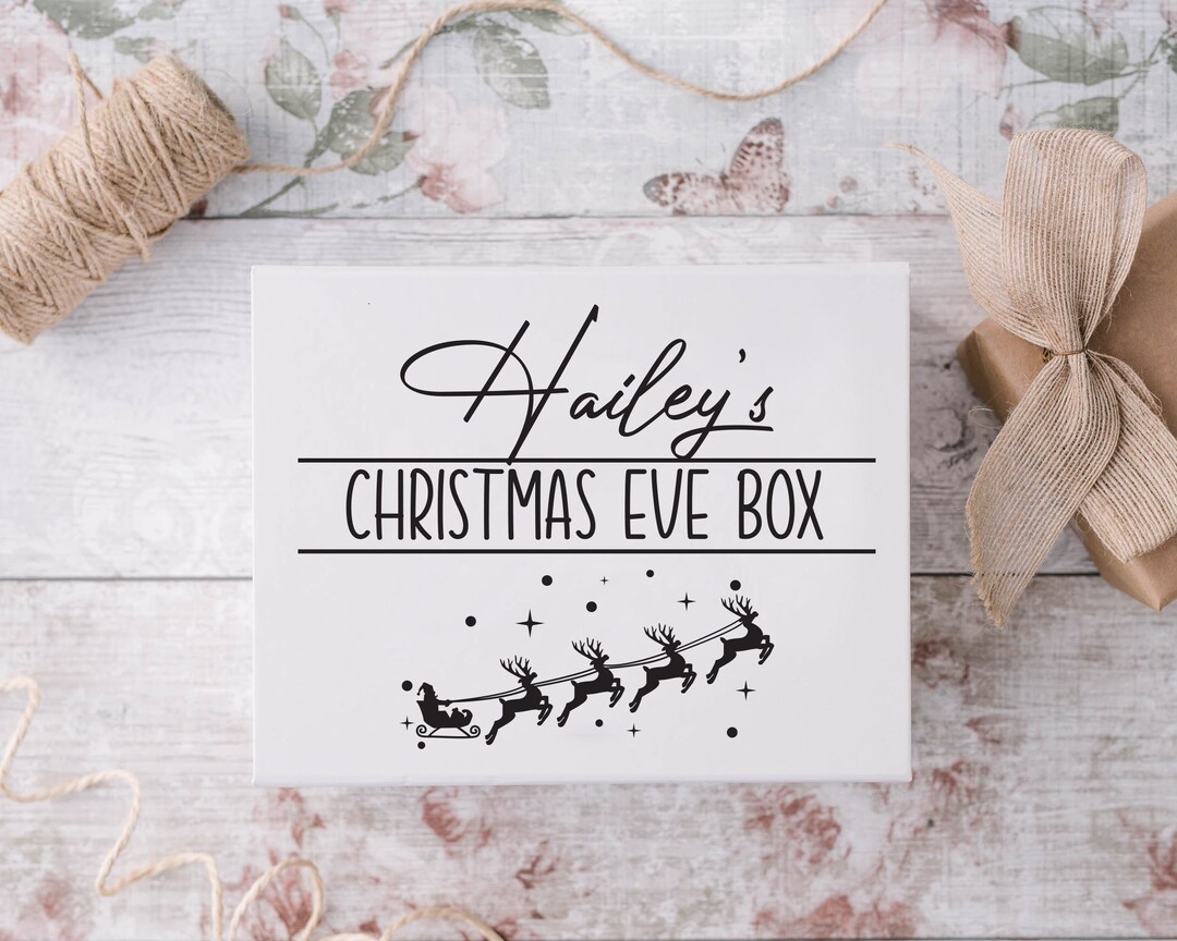 Custom Christmas Gift Box Decal, Christmas Eve Crate Decal, Xmas Eve ...