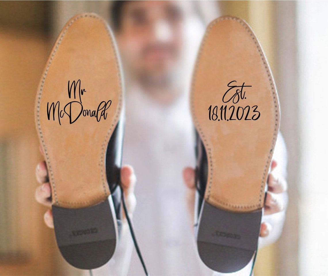 Custom Wedding Shoes Decal, Wedding Shoes Sticker, Groom Shoes Sticker ...