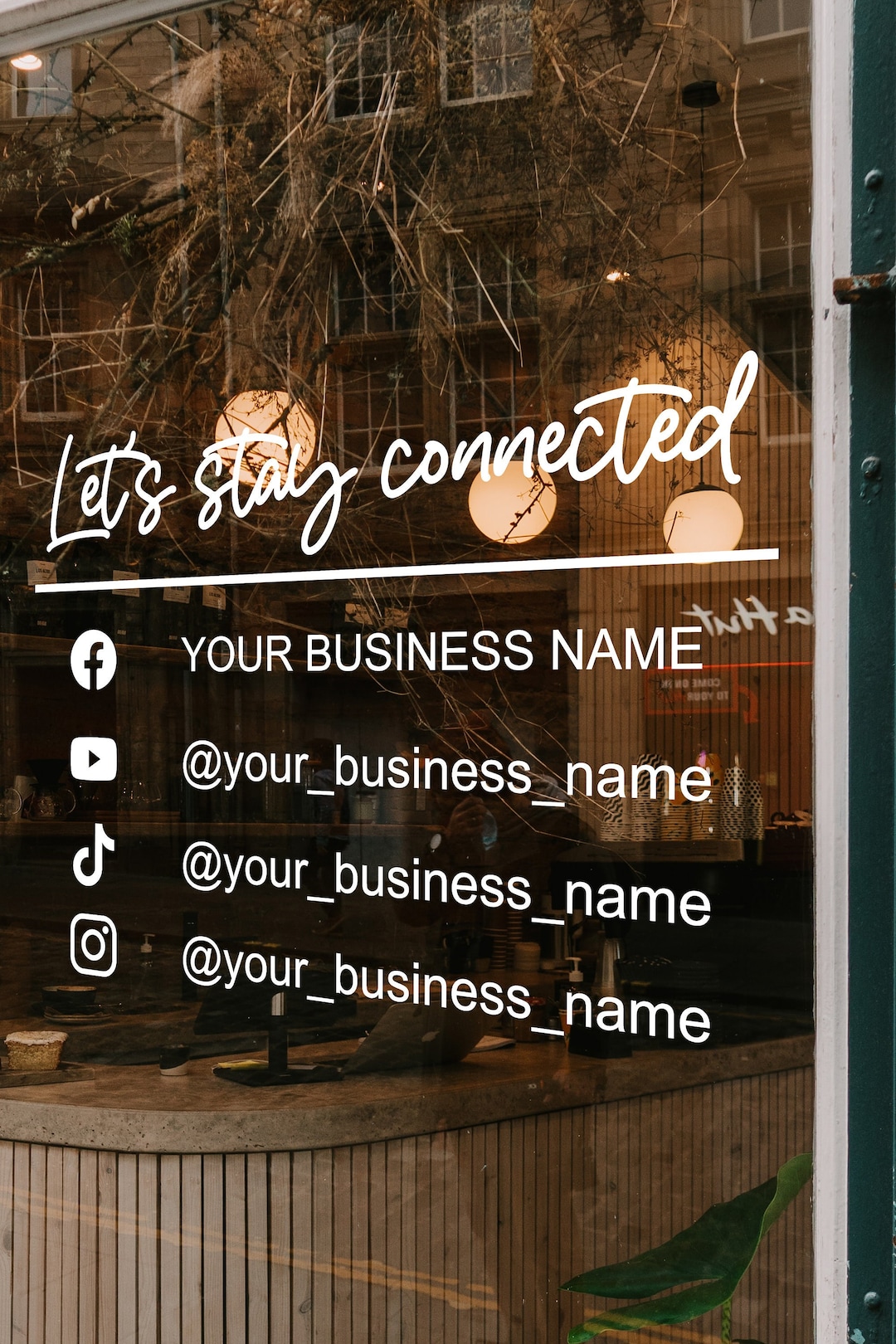 Let's Stay Connected Decal, Social Media Tag Sticker, Social Media ...