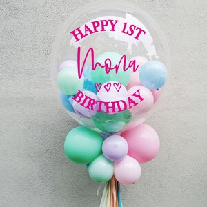 Personalized Balloon Vinyl DECAL, Birthday Balloon Custom Name Decal ...