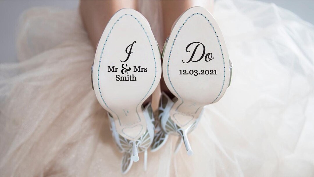 Custom Wedding Shoes Decal, I Do Sticker, Wedding Shoes Sticker, Bride ...