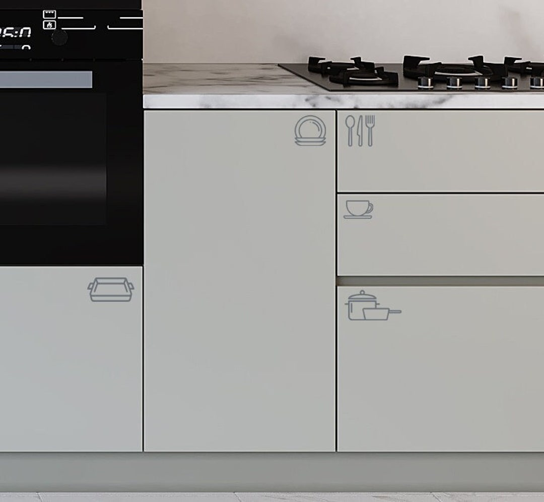 Kitchen Utensil Labels, Kitchen Utensil Icon Decals, Pantry Decals ...