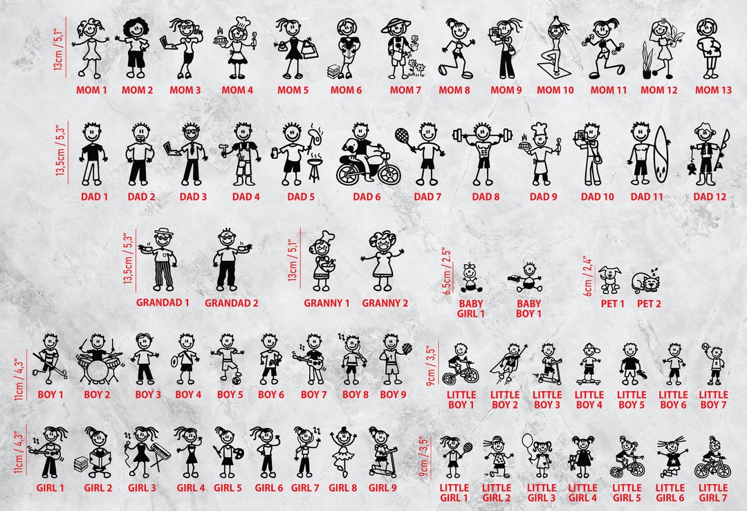Stick Family Car Vinyl Decal, My Car Stick Family Sticker, Personalized ...