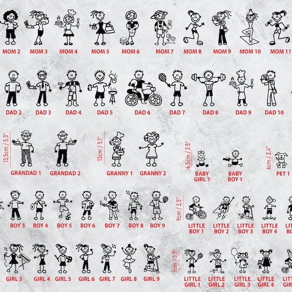 Stick People Car Decal Sticker - Etsy