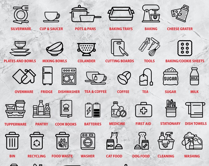 Canister Decals, Jar Labels, Kitchen Organization Decals, Personalized ...