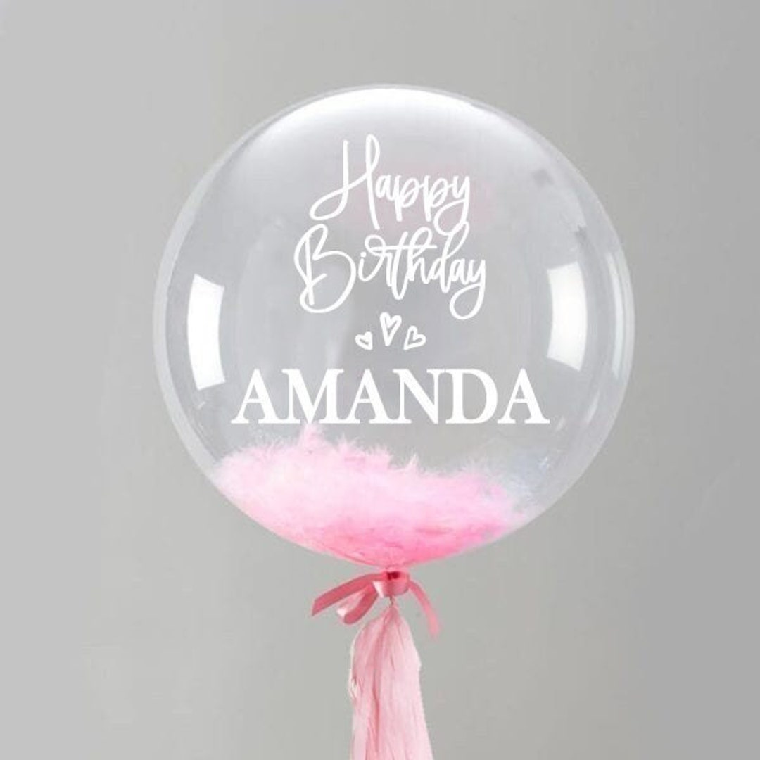 Personalized Balloon Vinyl DECAL, Birthday Balloon Custom Name Decal ...