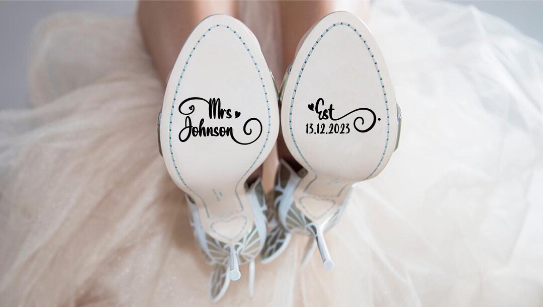 Custom Wedding Shoes Decal, Wedding Shoes Sticker, Bride Shoes Sticker ...