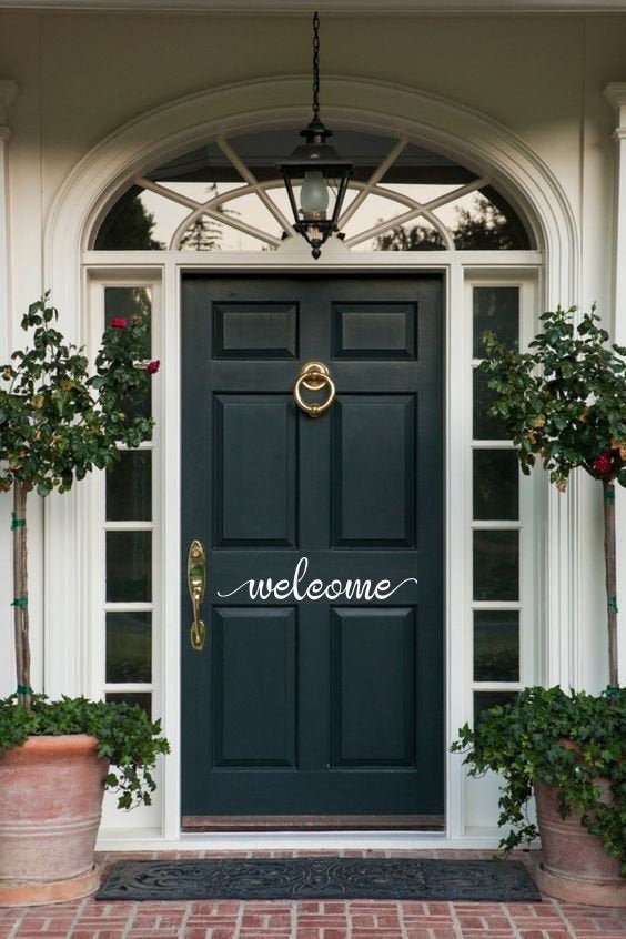 Welcome Door Decal Front Door Decal Welcome Vinyl Decal | Etsy